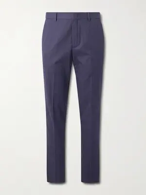 Loro Piana Jarno Slim-fit Straight-leg Cotton-twill Trousers - Blue