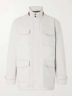 Kiton Suede-trimmed Shell Field Jacket