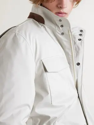 Kiton Suede-trimmed Shell Field Jacket