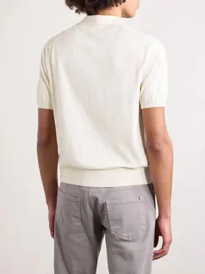Canali Cotton And Silk-blend Polo Shirt