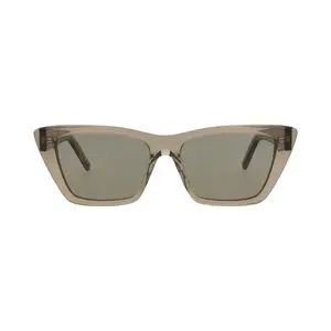 Saint Laurent Cat Eye Frame Recycled Acetate Sunglasses - Brown