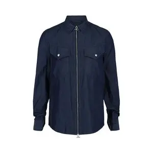 FERRAGAMO Denim Zip-up Shirt