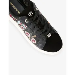 Kurt Geiger Eliza Embroidered Leather Trainers