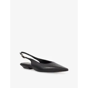 DUNE Leather Heeled Slingback Courts