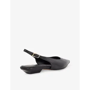 DUNE Leather Heeled Slingback Courts