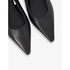 DUNE Leather Heeled Slingback Courts