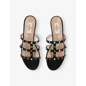 Valentino Garavani Rockstud Leather Flat Slides
