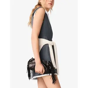 Maje Layered-effect Sleeveless Wool-blend Mini Dress