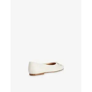 DUNE Harllowe Leather Ballet Flats - Ecru Leather