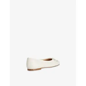 DUNE Harllowe Leather Ballet Flats - Ecru Leather