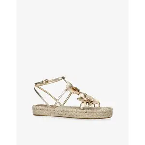 Zimmermann Orchid Leather Espadrille Sandals