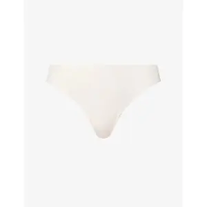 Hanro Invisible Mid-rise Stretch-cotton Thong - Powder