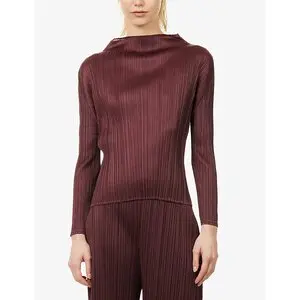 Issey Miyake High-neck Pleated Top