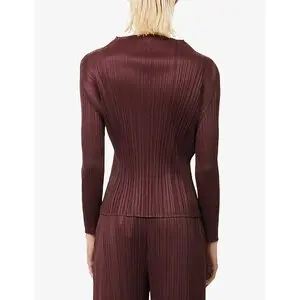 Issey Miyake High-neck Pleated Top