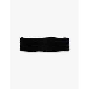 Prada Triangle Logo Velvet Headband - Black