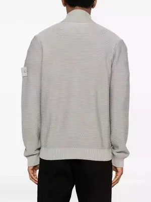 Stone Island 5100048 Cotton Cashmere S.i. Ghost Zip-up Sweatshirt