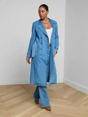 L'Agence Bradley Denim Trench Coat - Anaheim