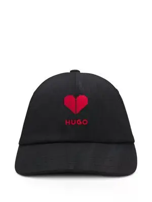 Hugo Heart-embroidered Logo Cap - Black
