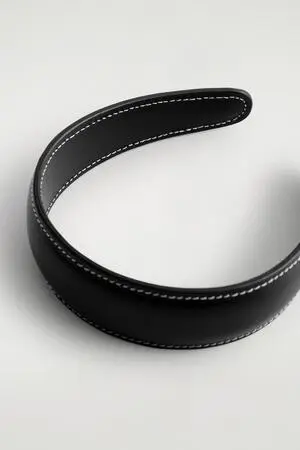 Cos Topstitched Leather Headband
