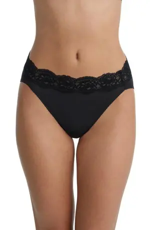 SKARLETT BLUE Divine Lace Trim French Cut Brief Black