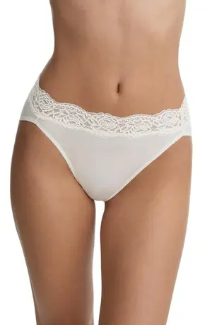 SKARLETT BLUE Divine Lace Trim French Cut Brief - Whipped Cream