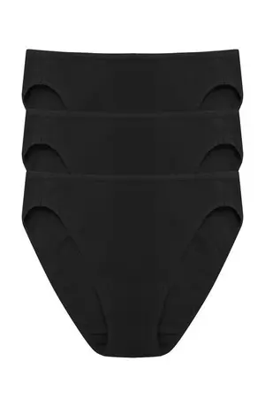Natori Bliss Bare Cotton Bikini 3-pack - Black