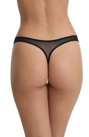 SKARLETT BLUE Jolie Sheer Lace Thong - Black