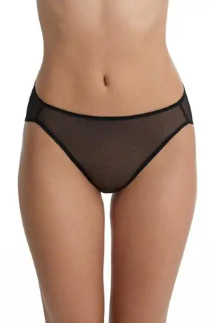 SKARLETT BLUE Jolie Sheer Lace French Cut Brief - Black