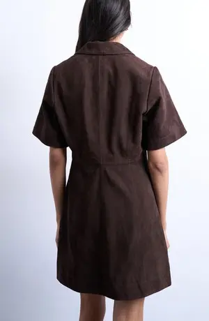 Topshop Suede Mini Shirtdress