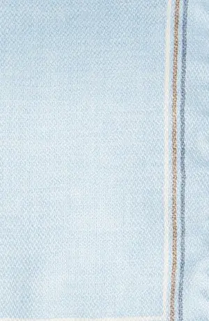 JACK VICTOR Crestwool Solid & Houndstooth Check Reversible Silk Pocket Square - Light Blue