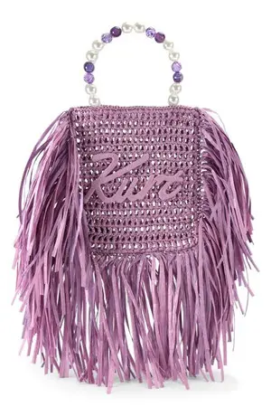 Kurt Geiger Mini Raffia Fringe Tote