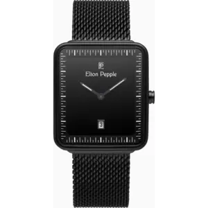 ELTON PEPPLE Watch With Mesh Strap - Black