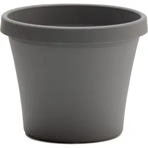 BLOEM Terra Pot Planter 12" Charcoal Durable Resin Pot - Gray