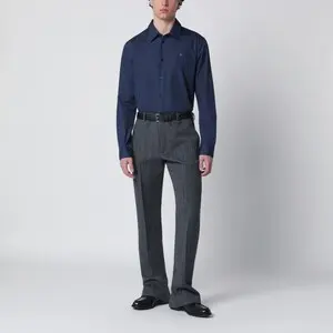 Burberry Cotton Shirt With Ekd - Blue
