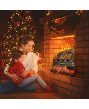 SUGIFT Electric Fireplace Log 23" Insert Heater With Remote Flames Timer