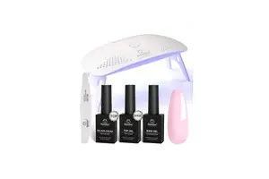 BEETLES Gel Nail Polish Kit With Uv Led Light - Nude Pink