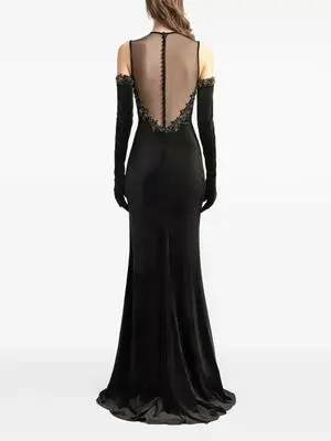 GEMY MAALOUF Bead-embellished Velvet Dress