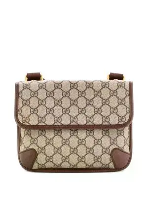 Gucci Neo Vintage Flap Messenger Gg Coated Canvas Small Crossbody Bag - Brown