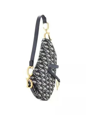 Dior Saddle Oblique Canvas Shoulder Bag - Blue