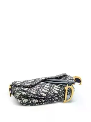 Dior Saddle Oblique Canvas Shoulder Bag - Blue