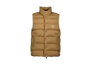 Moncler Tibb Zip-up Padded Vest - Beige