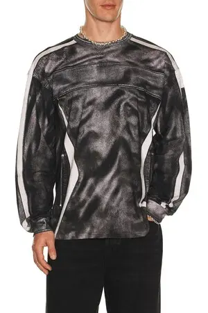 DIESEL® Long Sleeve Box Tee In Black,white