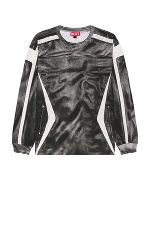 DIESEL® Long Sleeve Box Tee In Black,white