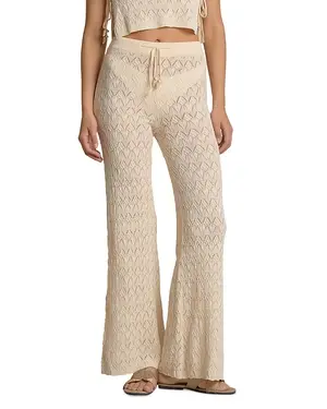 Elan Pointelle Knit Swim Cover-up Pants - Natural