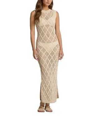 Elan Crochet Maxi Dress Swim Cover-up - Natural