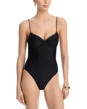 Ramy Brook Jayda Braided One Piece Swimsuit Black