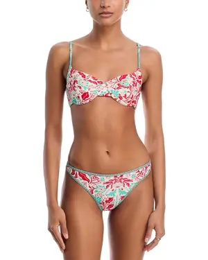 Ramy Brook Printed Mona Bikini Top - Flame Combo
