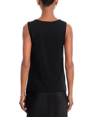 Aqua Jersey Hardware Sleeveless Top - Black