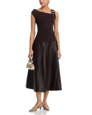 Aqua Jersey Hardware Sleeveless Top