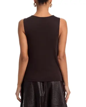 Aqua Jersey Hardware Sleeveless Top
